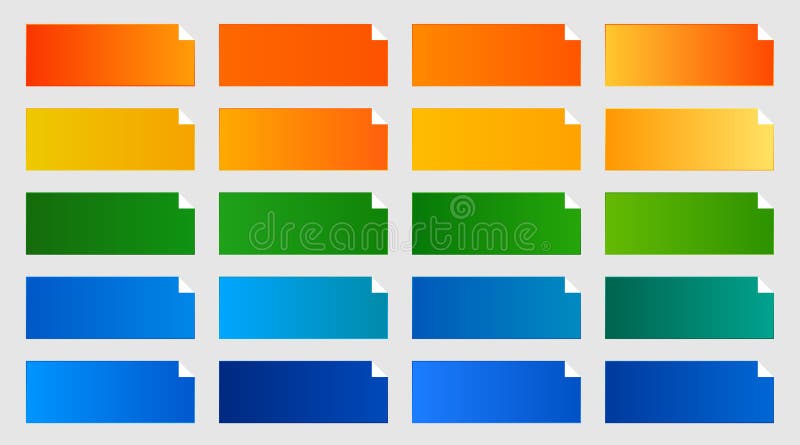 Common Color Gradients Pack of Orange Green and Blue Shade Stock Vector ...