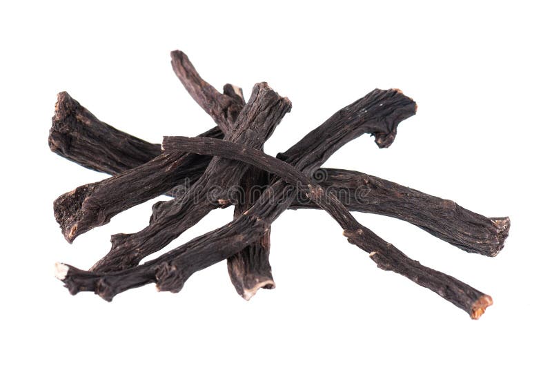 Common Comfrey Root Isolated on White Background. Dry Roots of ...