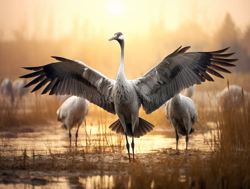 Common Crane Made with Generative AI Illustration Stock Image - Image ...