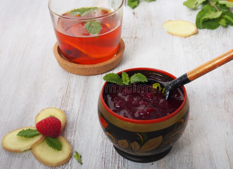 Common Cure for Common Cold - Lemon, Mint, Raspberry, Ginger Stock ...