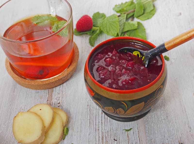 Common Cure for Common Cold - Lemon, Mint, Raspberry, Ginger Stock ...