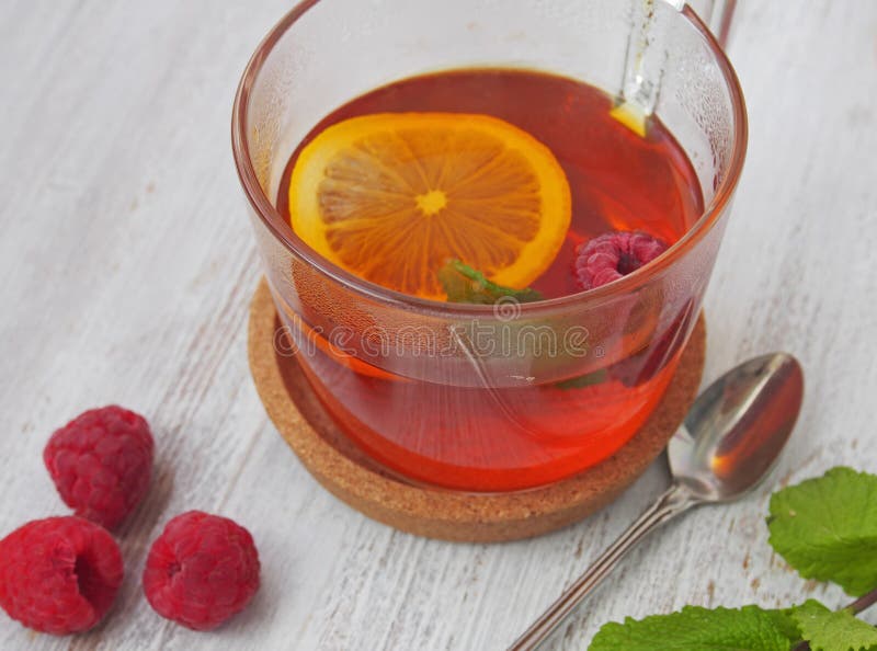 Common Cure for Common Cold - Lemon, Mint, Raspberry, Ginger Stock ...
