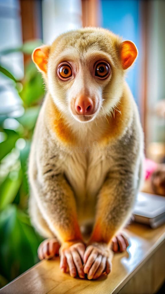 Common Cuscus Monkey Looks Room Stock Illustration - Illustration of ...