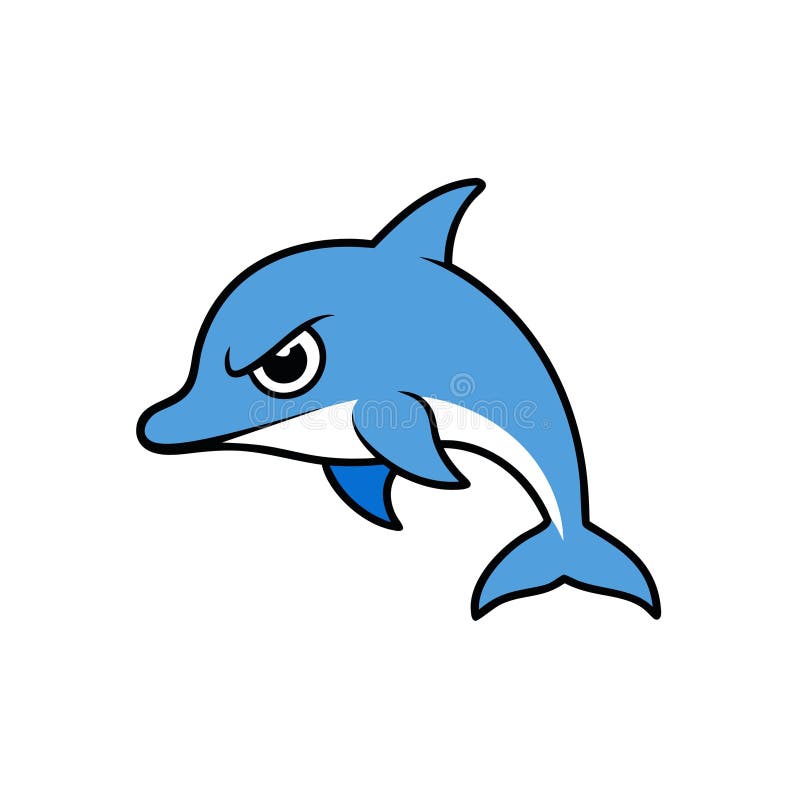Common Dolphin Angry Icon Vector Stock Vector - Illustration of fishing ...