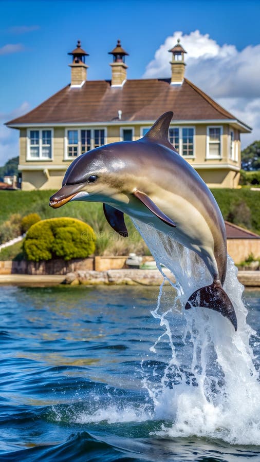 Common Dolphin Laughs House Stock Illustration - Illustration of fish ...