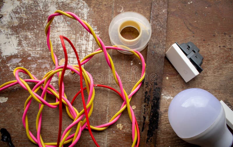 View of Commonly Used Electrical Items for Fixing Things in Home Stock ...