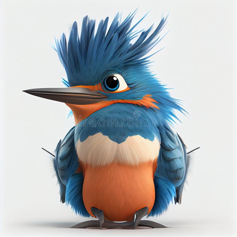 Common European Kingfisher Cartoon Style. Stock Image - Image of avian ...