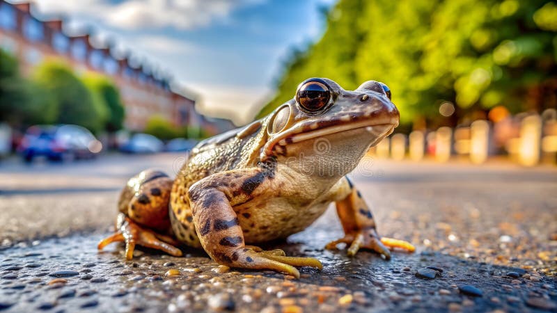 Common Frog stay street stock illustration. Illustration of tropical ...