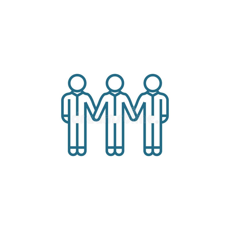 Common Goal Thin Line Icon, Sign, Symbol, Illustation, Linear Concept ...