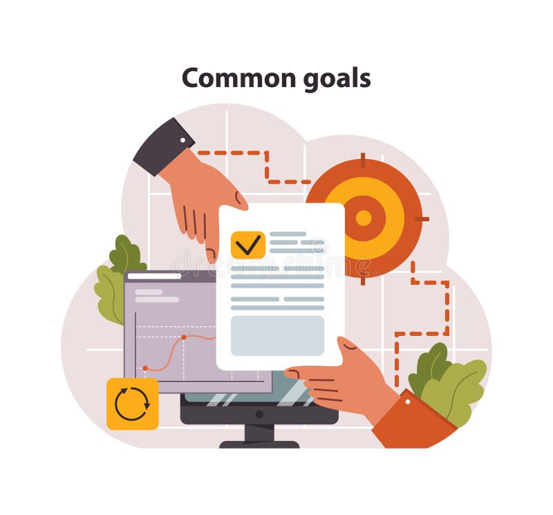 Common Goals Concept. Flat Vector Stock Vector - Illustration of ...