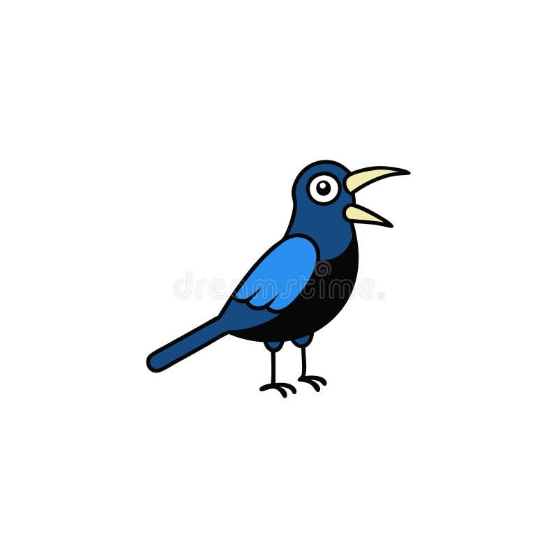 Common Grackle Bird Speaks Icon Vector Stock Vector - Illustration of ...