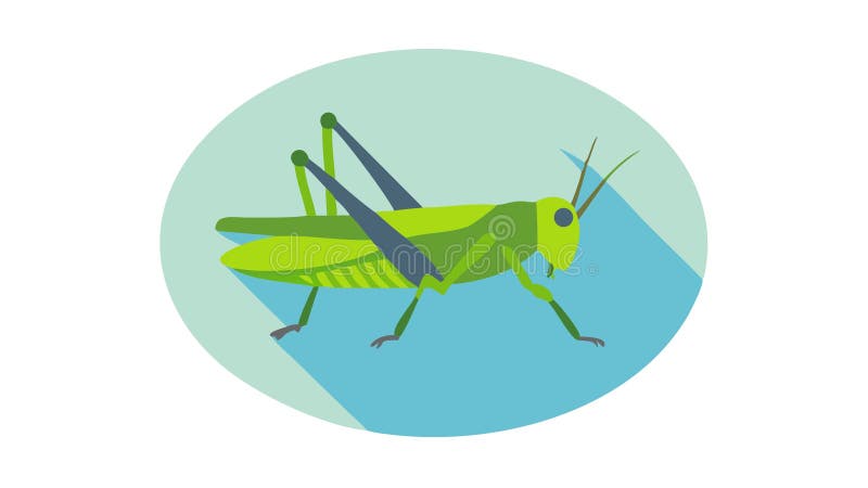 Common Grasshopper Icon Vector Graphic in Flat Art for Insect Themes ...