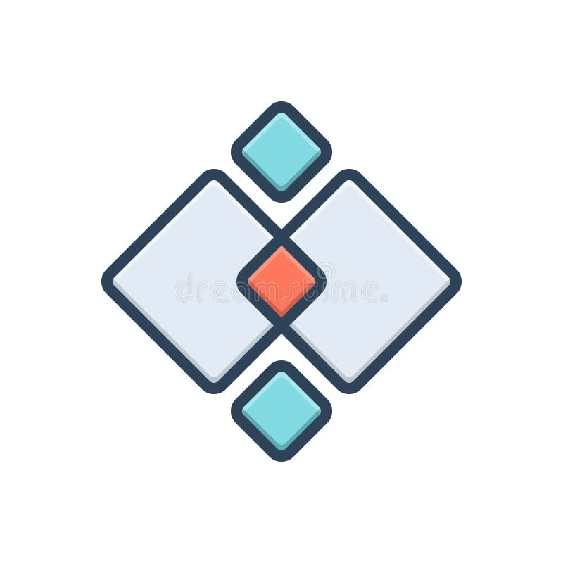 Color Illustration Icon for Common, Similar and Cube Stock Illustration ...