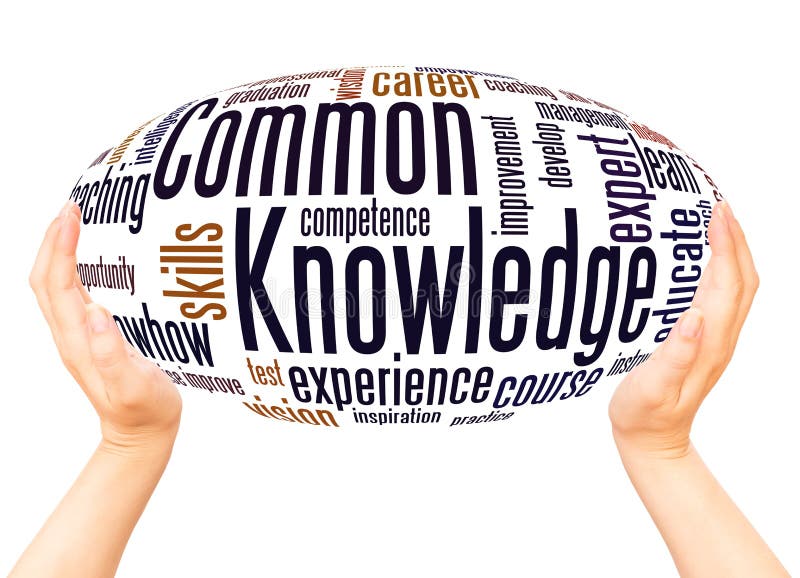 Common Knowledge Word Cloud Hand Sphere Concept Stock Illustration ...