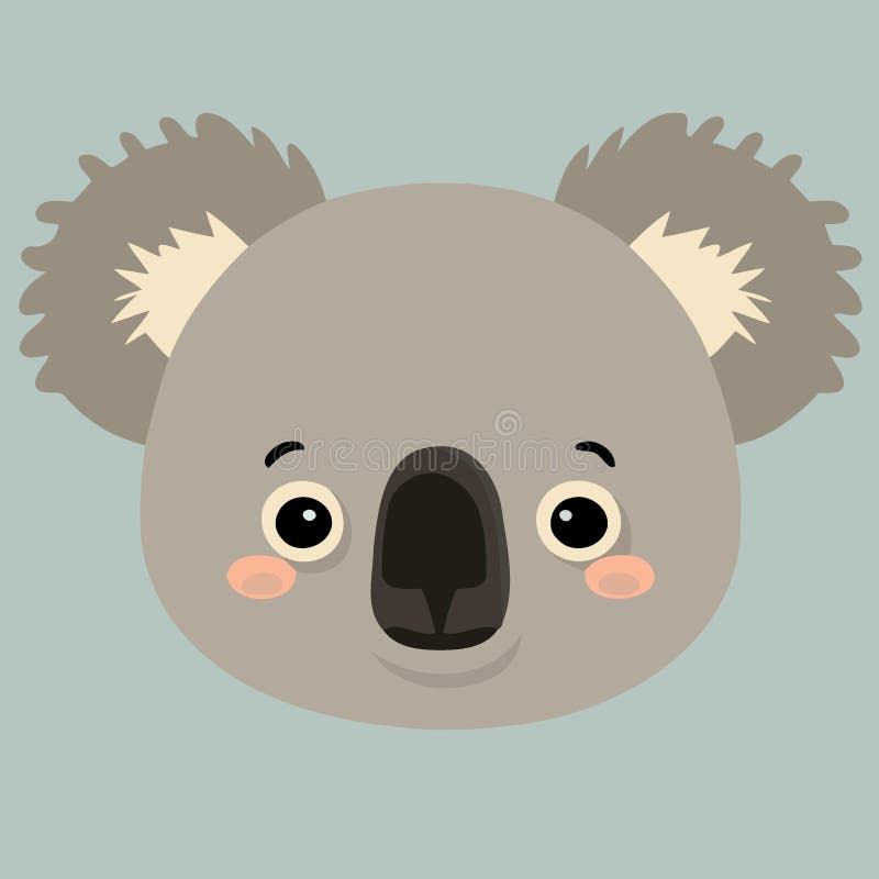 Common Koala Herbivore Mammal Animal Face Stock Illustration ...