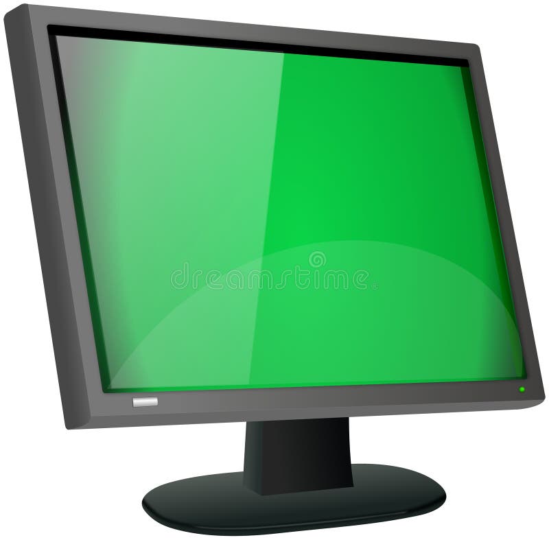 Common LCD Flat Panel Black Monitor Stock Illustration - Illustration ...