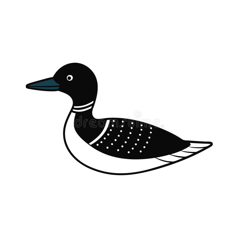 Common Loon Bird Knocks Icon Vector Stock Vector - Illustration of ...