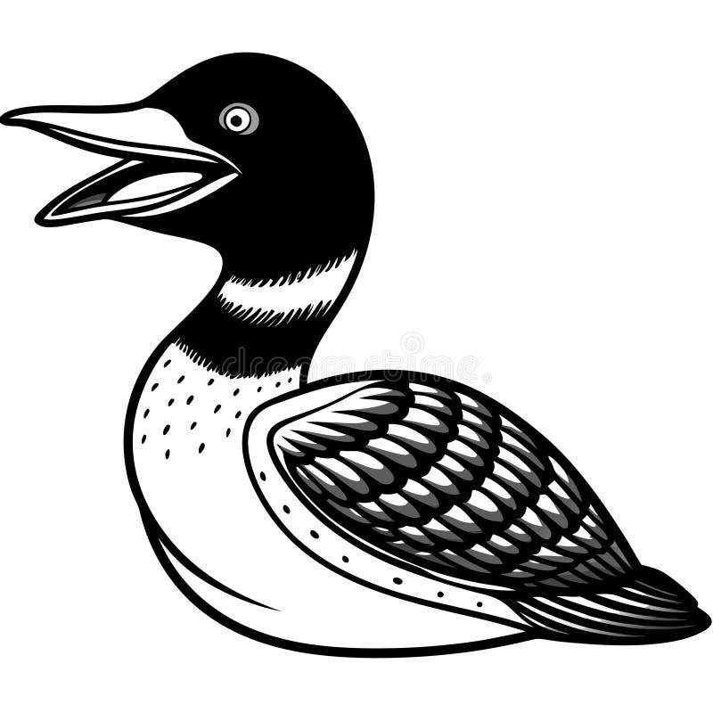 Common Loon Bird Laughs Icon Vector Stock Vector - Illustration of deer ...