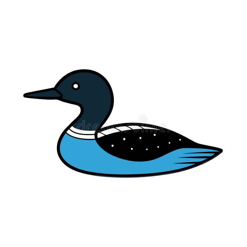 Common Loon Bird Looks Icon Vector Stock Vector - Illustration of ...