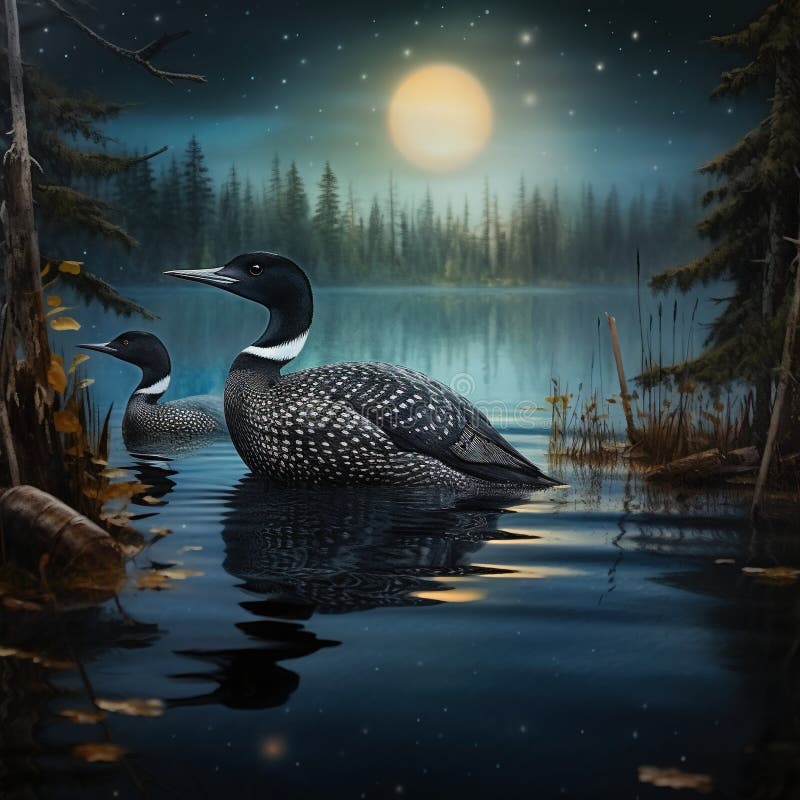 Ai Generated Illustration Wildlife Concept of Common Loon Stock ...