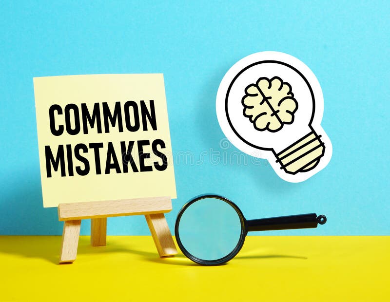 Common Mistakes is Shown Using the Text and Photo of Magnifying Glass ...
