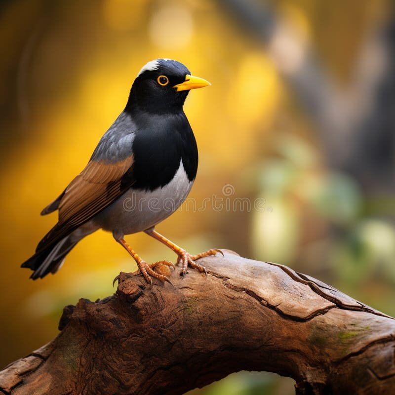 Common myna stock illustration. Illustration of instinct - 293687553