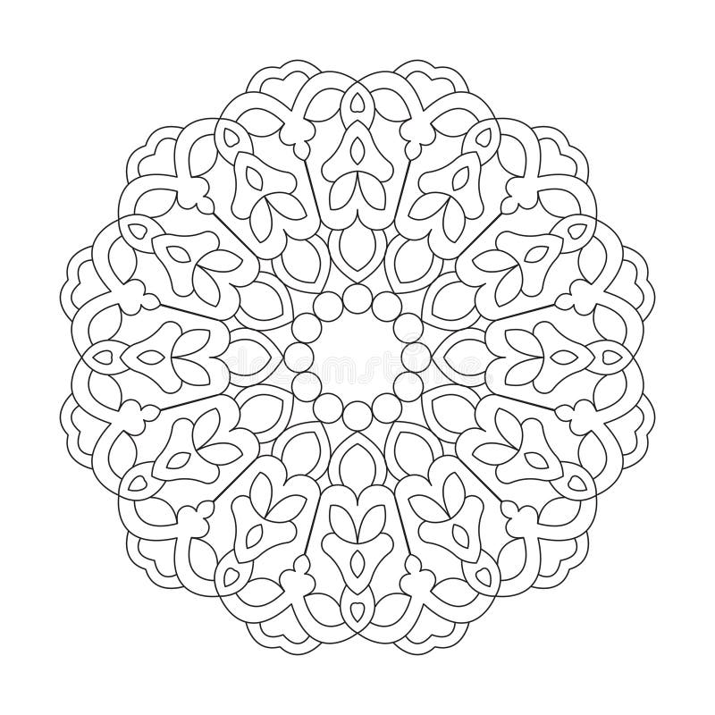 Common Ornamental Flower Mandala Colouring Book Page Stock Vector ...