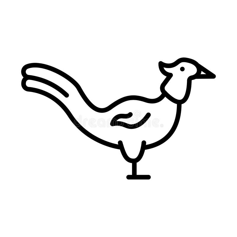 Common Pheasant Outline Icon Animal Vector Stock Vector - Illustration ...