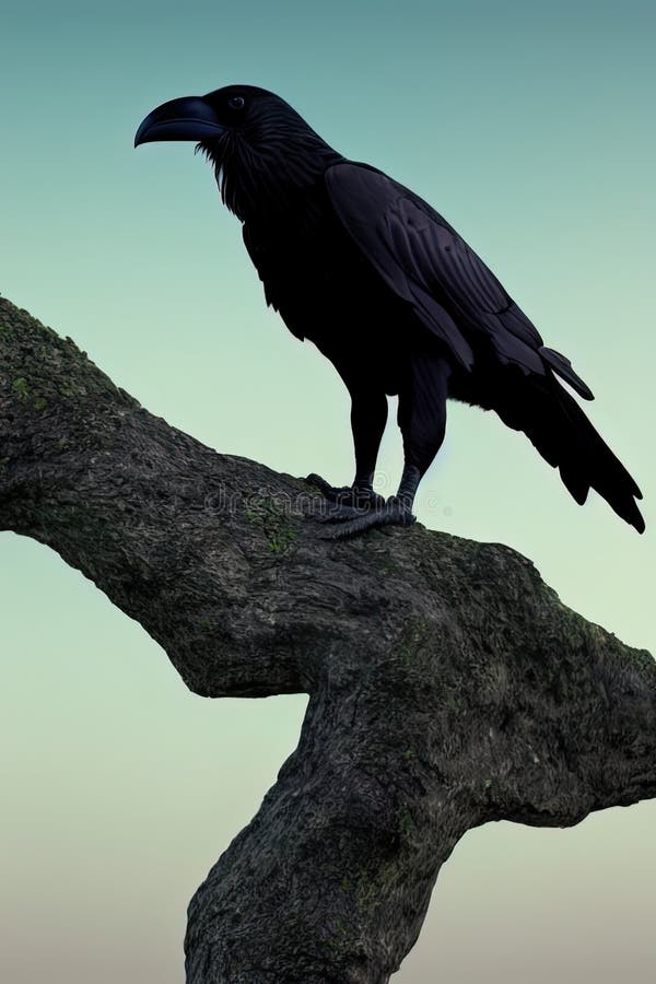 Common Raven Animal. AI Generated. Stock Illustration - Illustration of ...