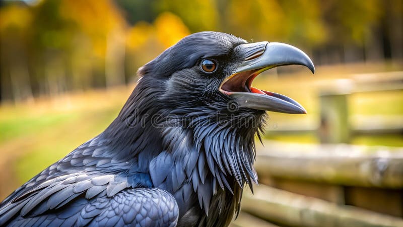 Common Raven Bird Looks Kawaii Stock Vector - Illustration of line ...