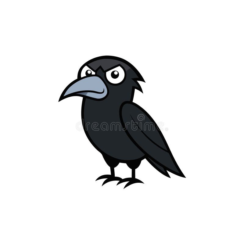 Common Raven Bird Angry Icon Vector Stock Vector - Illustration of ...