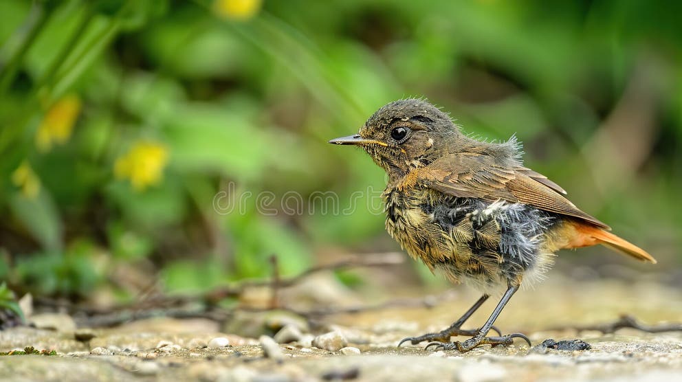 The Common Redstart, Phoenicurus Phoenicurus, Young Bird . Generative ...