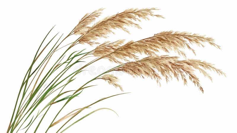 Common Reed Plant Isolated Vector Image - Botanical Illustration for ...