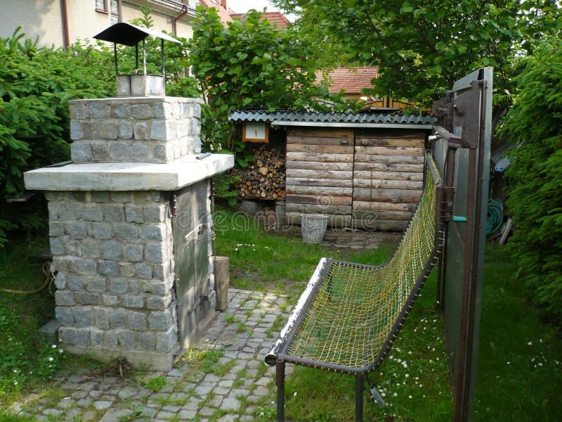Common Rustical Outdoor Fireplace Stock Image - Image of granite, cubes ...