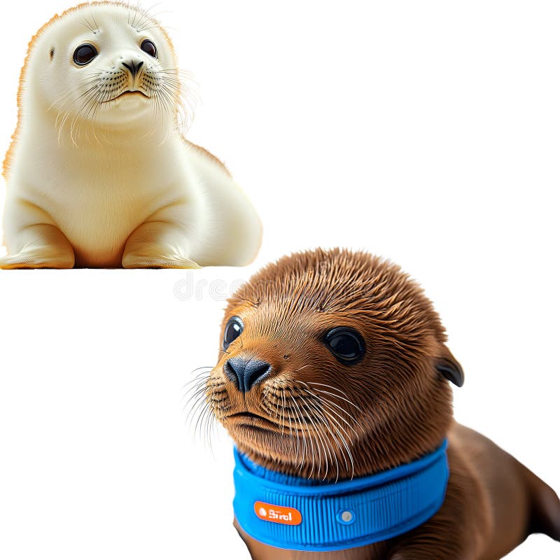 Common Seal Pup, Isolated on White Background Stock Illustration ...