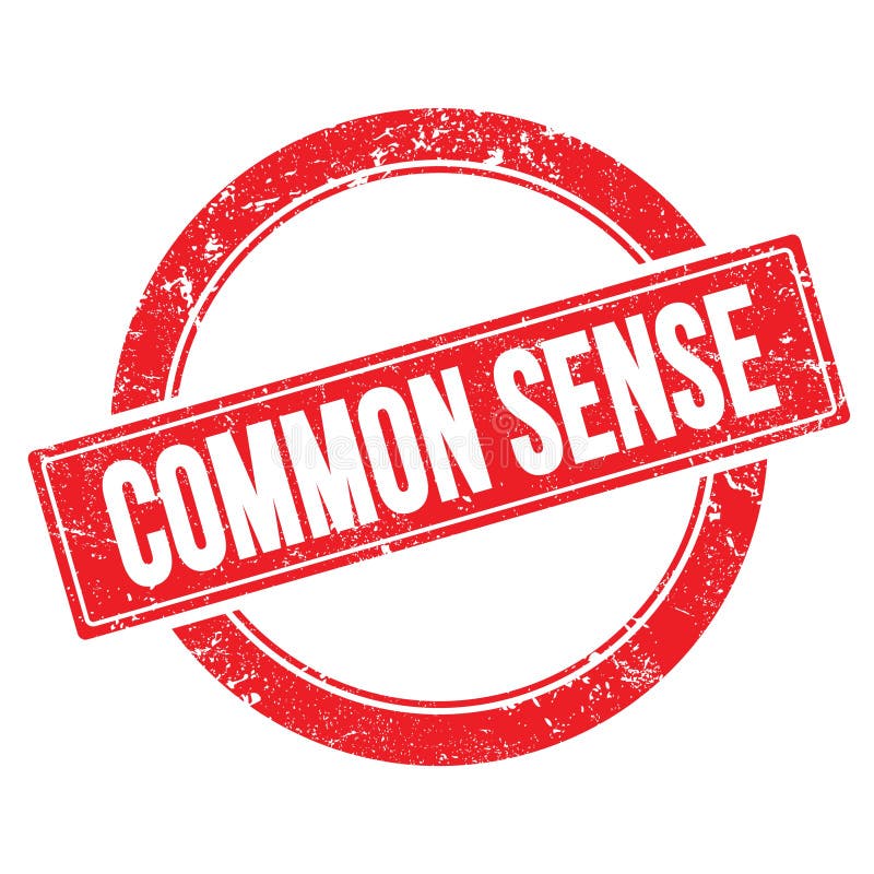 COMMON SENSE Text on Red Grungy Round Stamp Stock Illustration ...