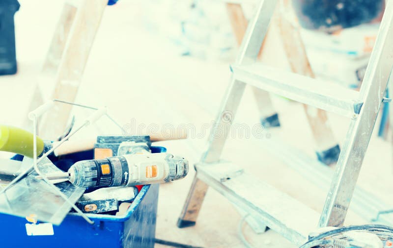 Set of Construction Tools for Repairing the Premises Stock Photo ...