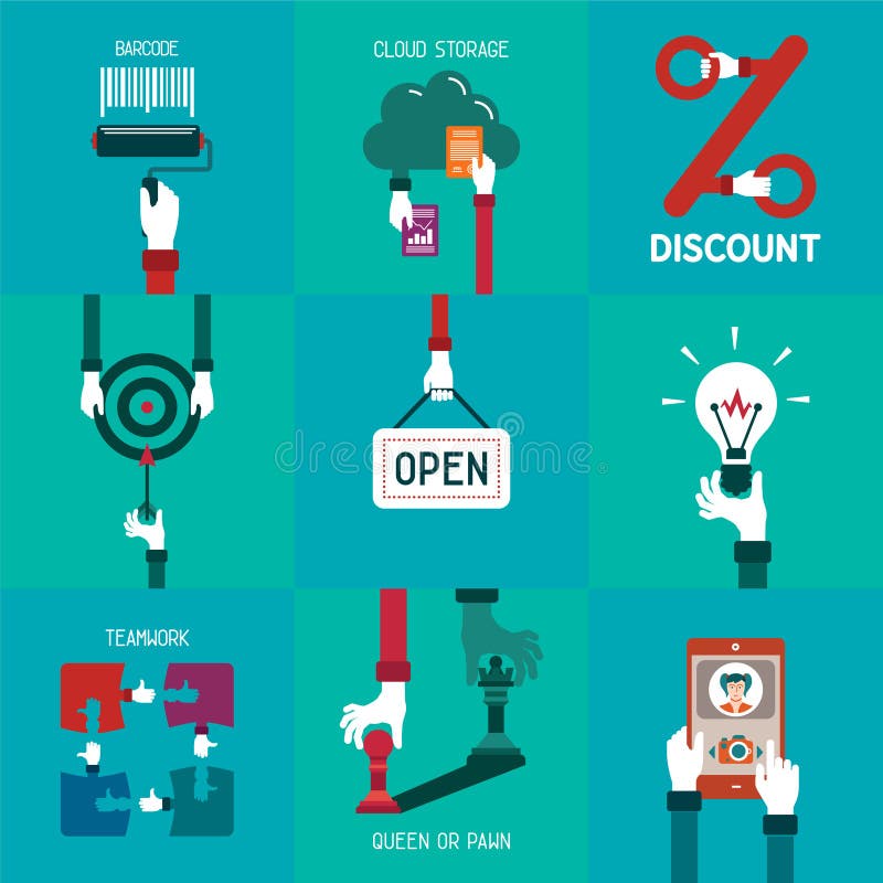 Common Simple Business Concepts Set Stock Vector - Illustration of data ...