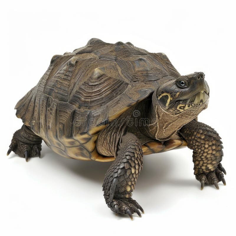 Common Snapping Turtle Stands Alone with Rugged Shell and Powerful Jaws ...