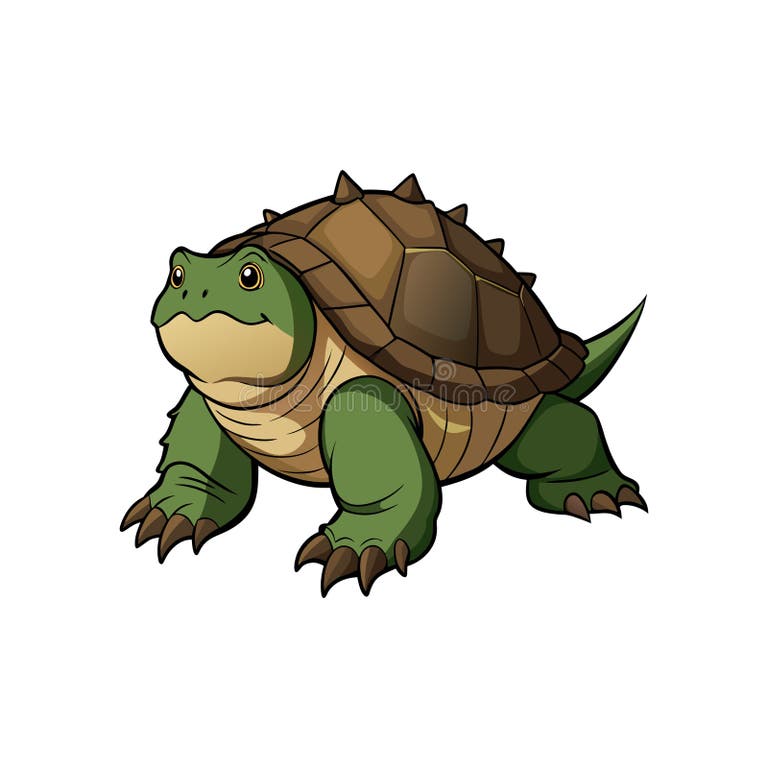 Common Snapping Turtle: a Wildlife Masterpiece Stock Illustration - Illustration of design ...