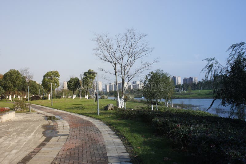 A Common Sunny Day after Rain and Walking Along the Road with Special ...