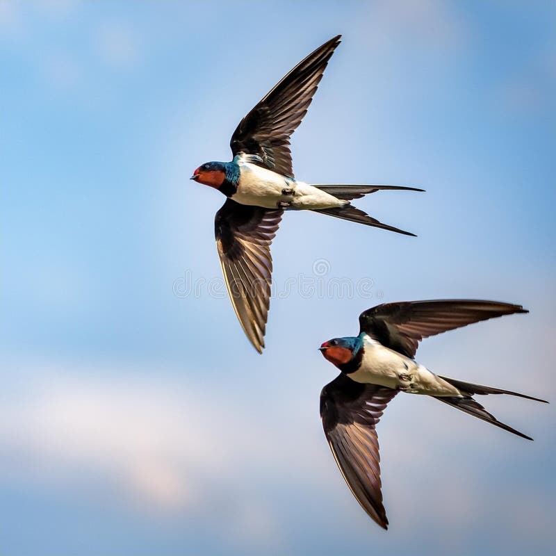Common Swallows, AI Generated Stock Illustration - Illustration of cute ...