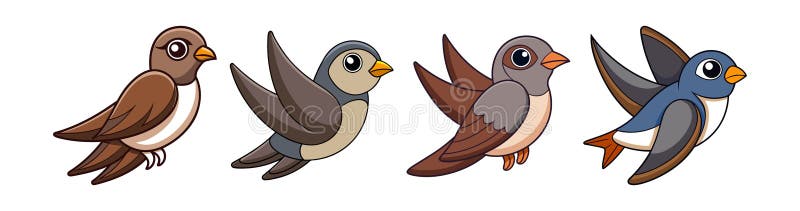 Common Swift Bird Realistic Illustration Stock Vector - Illustration of ...