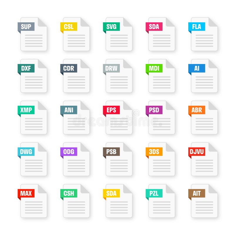 Document Types Icons Stock Illustrations – 802 Document Types Icons ...