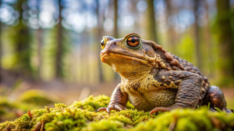 The Common Toad European Toad Bufo Bufo in Forest at Springtime Toads ...