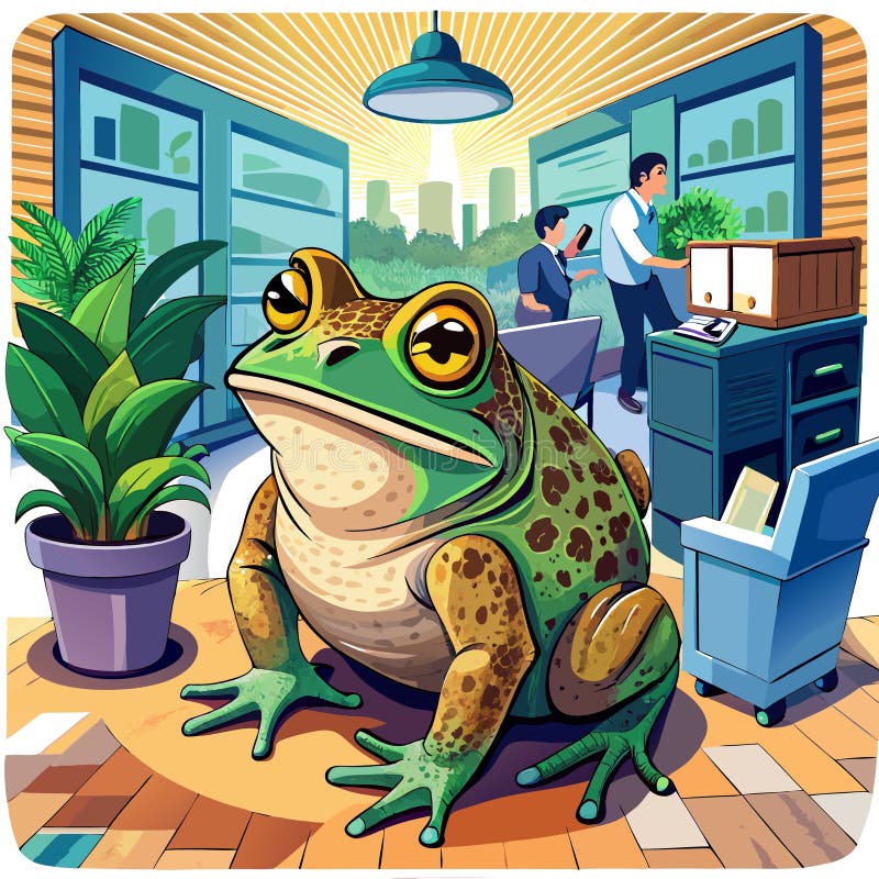 Common Toad Frog Admired Runs Office Vector Stock Illustration ...