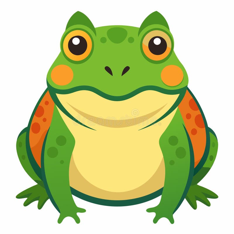 Common Toad Frog Learns Kawaii Stock Vector - Illustration of happy ...