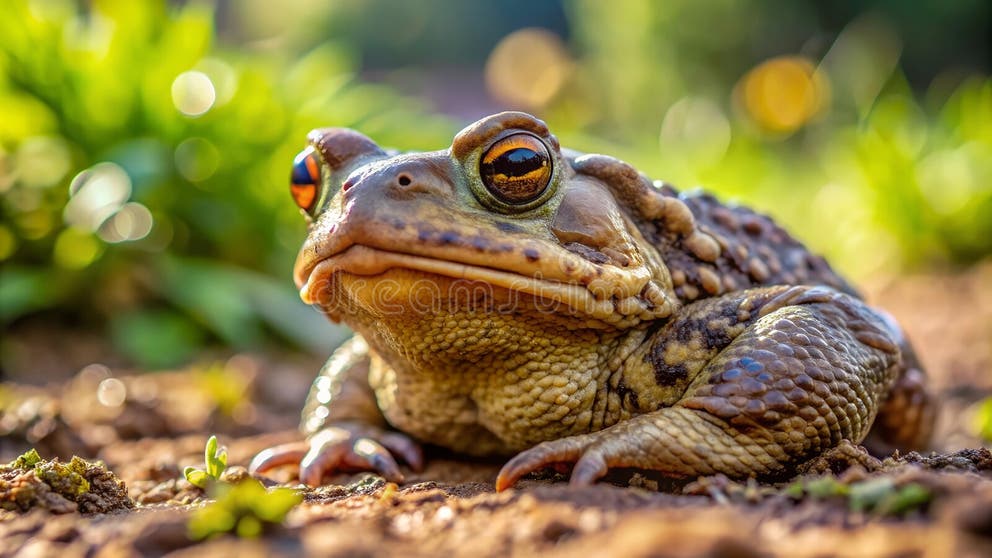 Common Toad frog lies farm stock illustration. Illustration of water ...