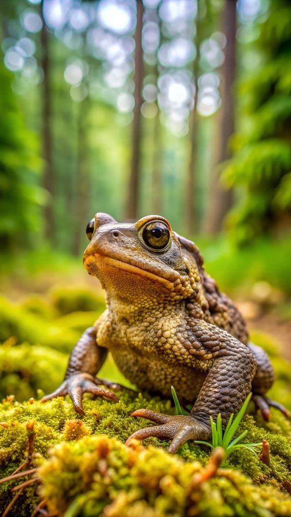 Common Toad Frog Looks Forest Stock Illustration - Illustration of ...