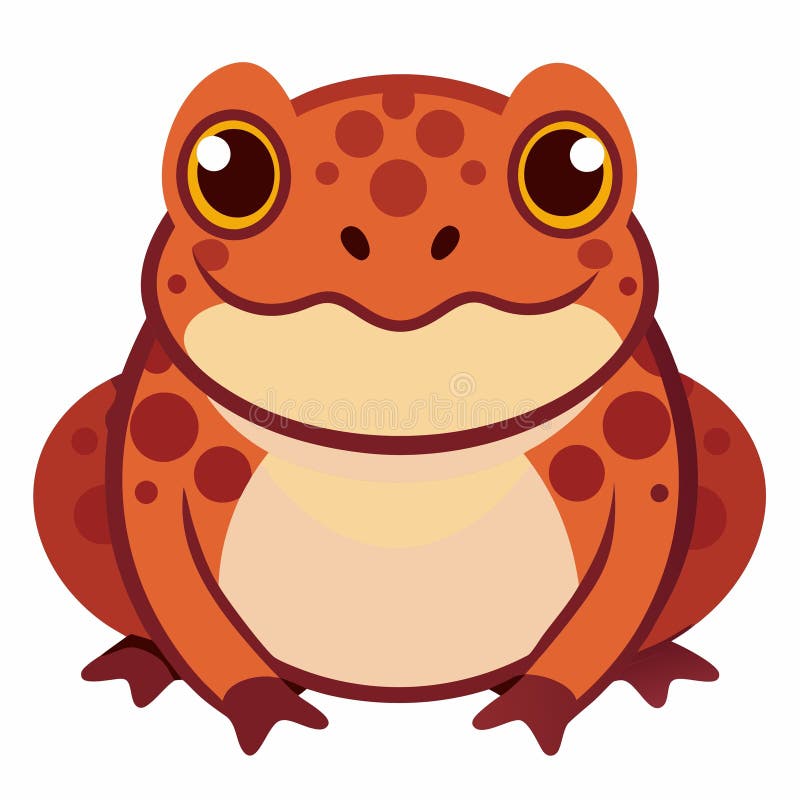 Common Toad Frog Sits Kawaii Stock Vector - Illustration of dragon ...